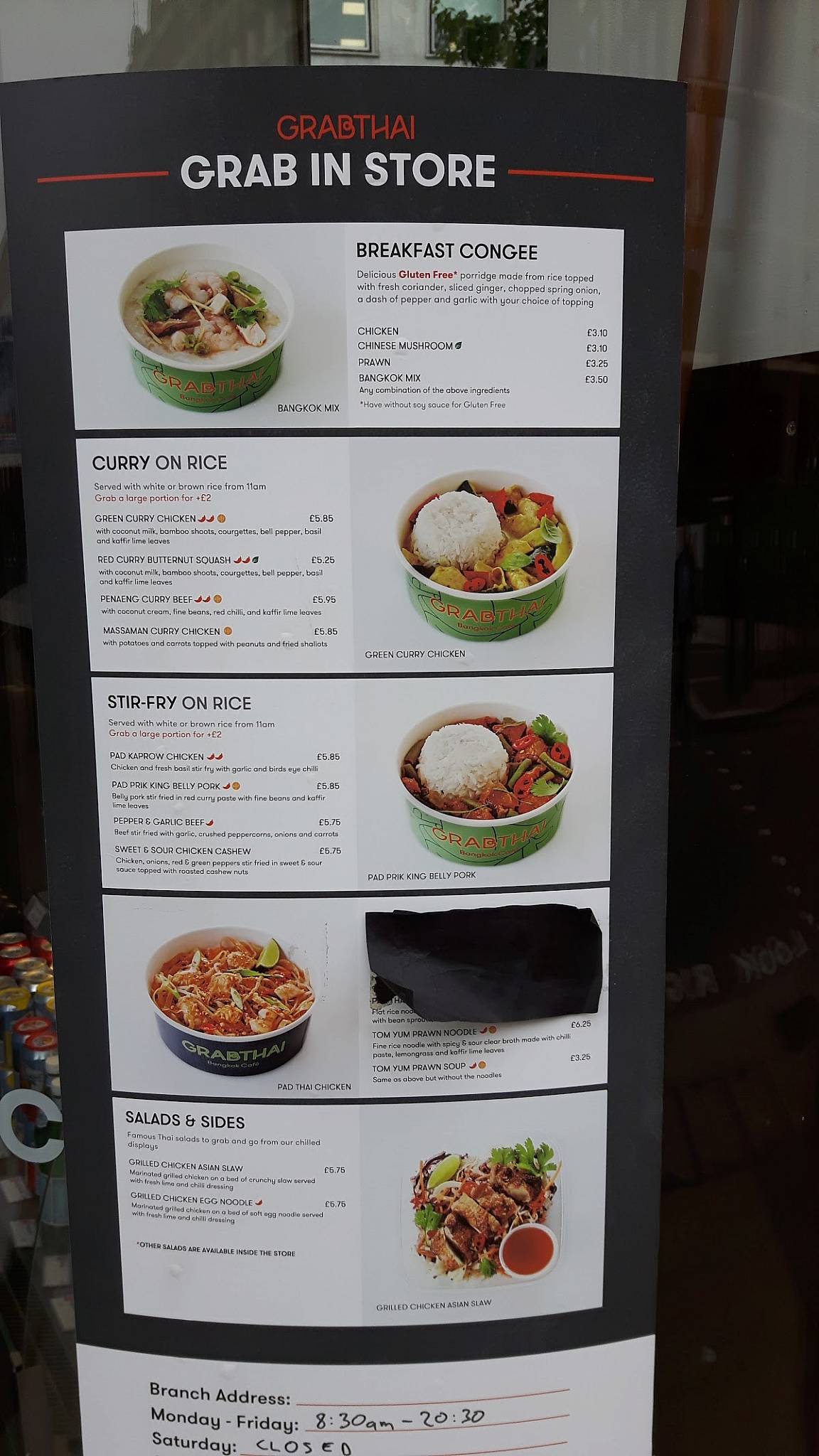Carta de GRABTHAI Bangkok Café - Monument, Londres