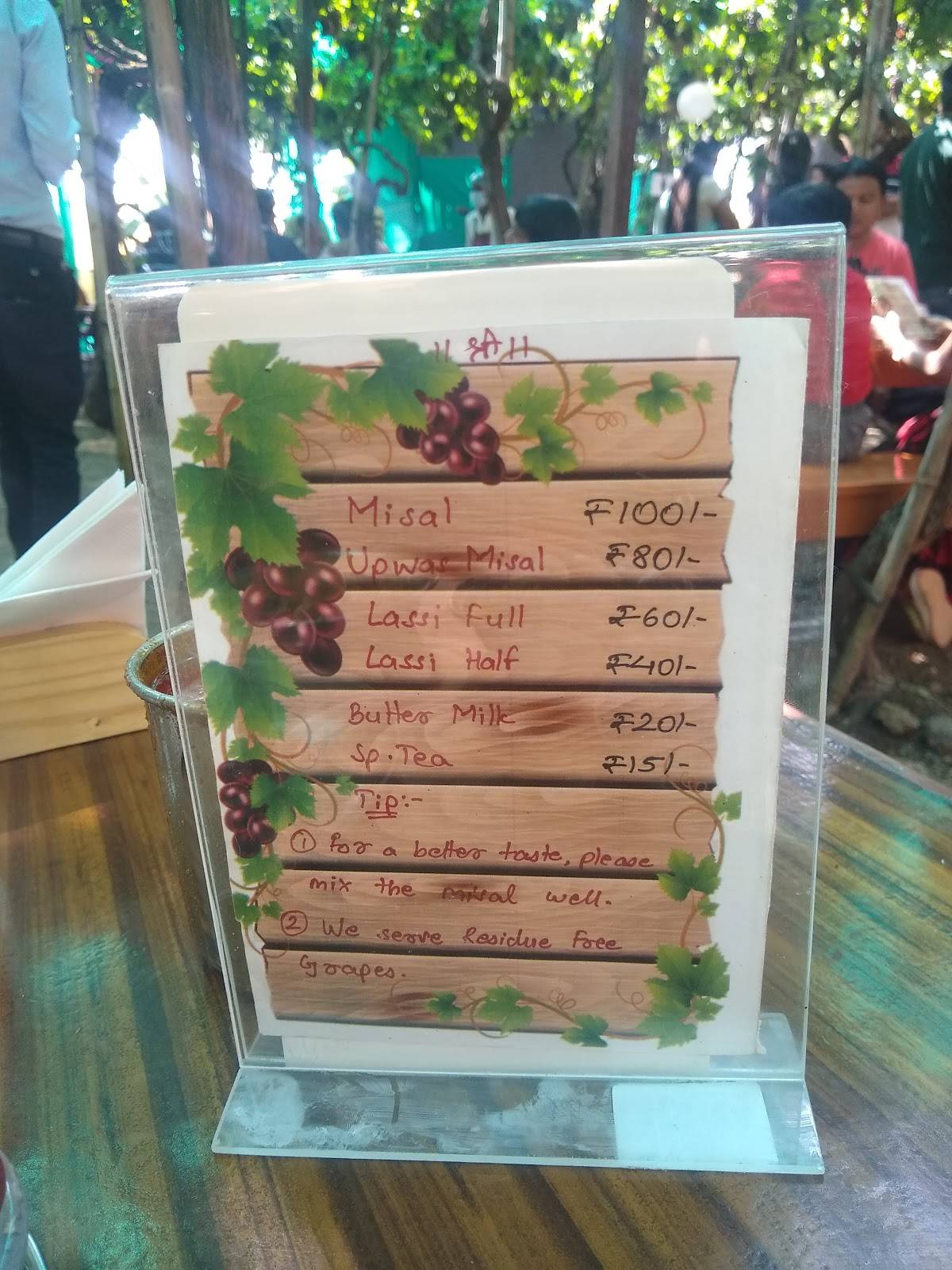 Menu at GRAPE EMBASSY & ZATKA MISAL, Nashik
