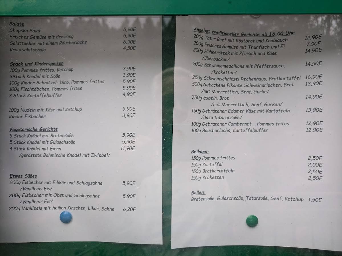 Menu au Gasthaus Rechenhaus restaurant, Zschorlau