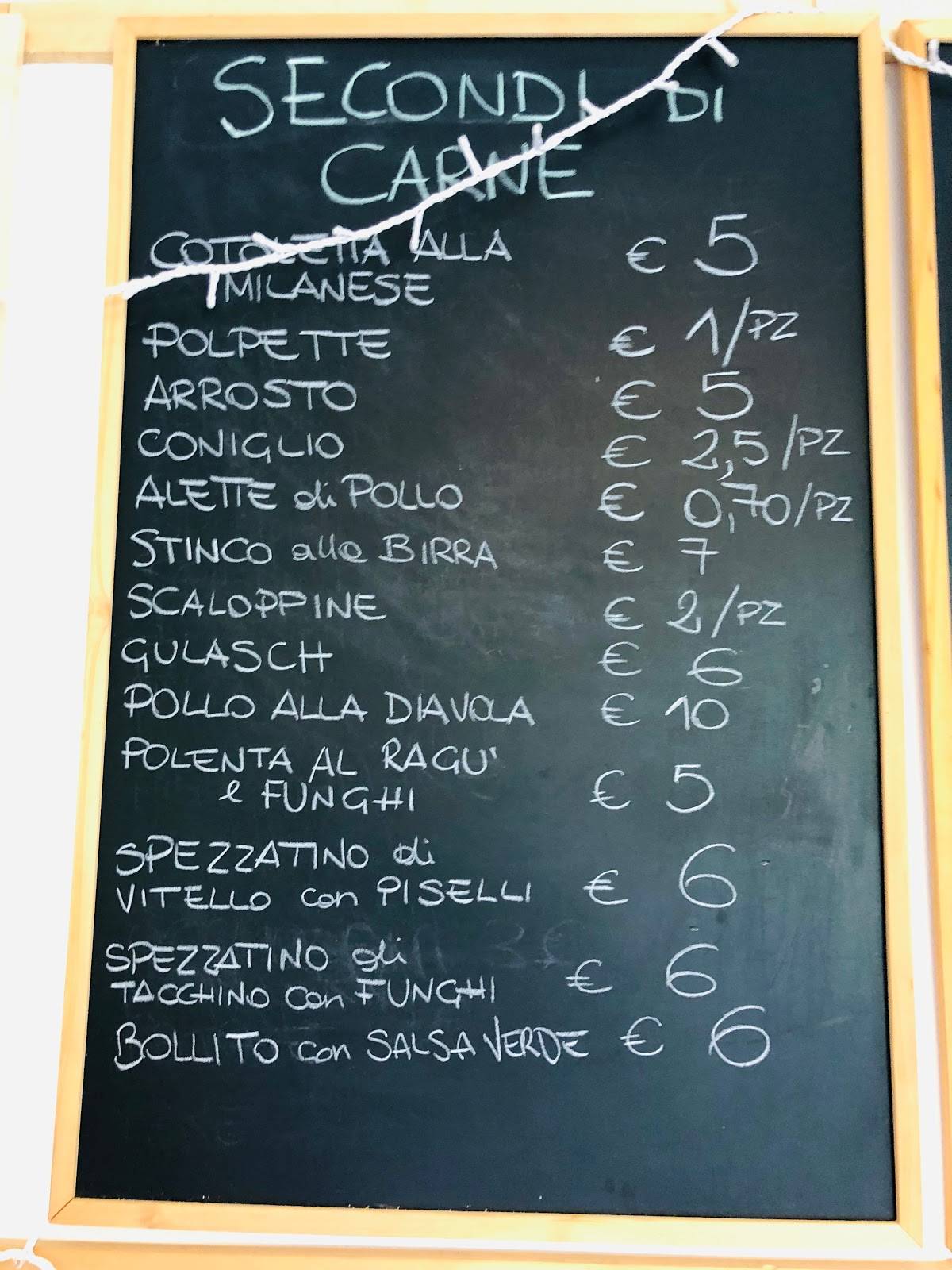 Menu da Gastronomia La Gattarusa di Ambrogio Valenti ristorante, Rimini