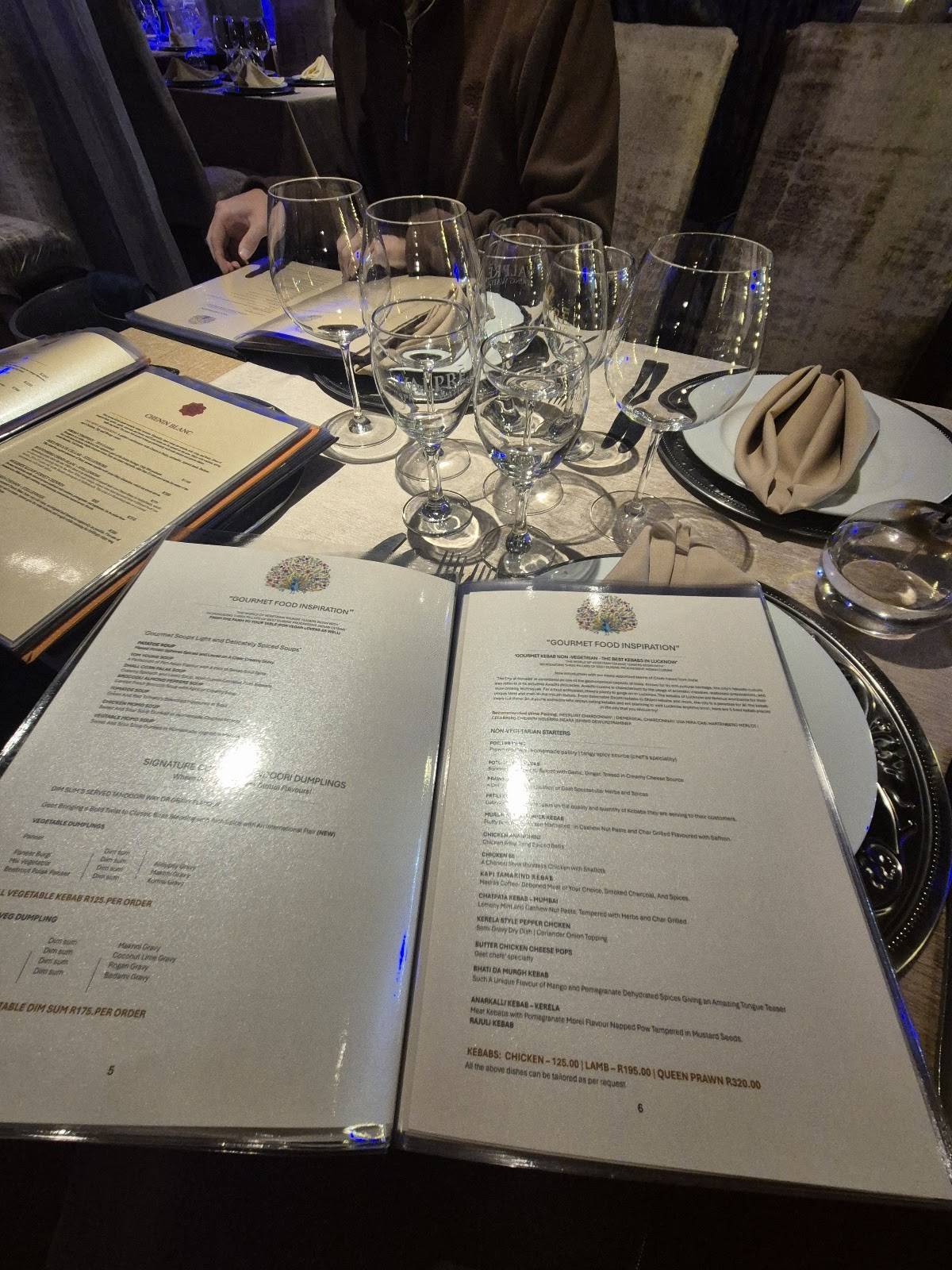 Menu at Geet Indian Restaurant, Pretoria