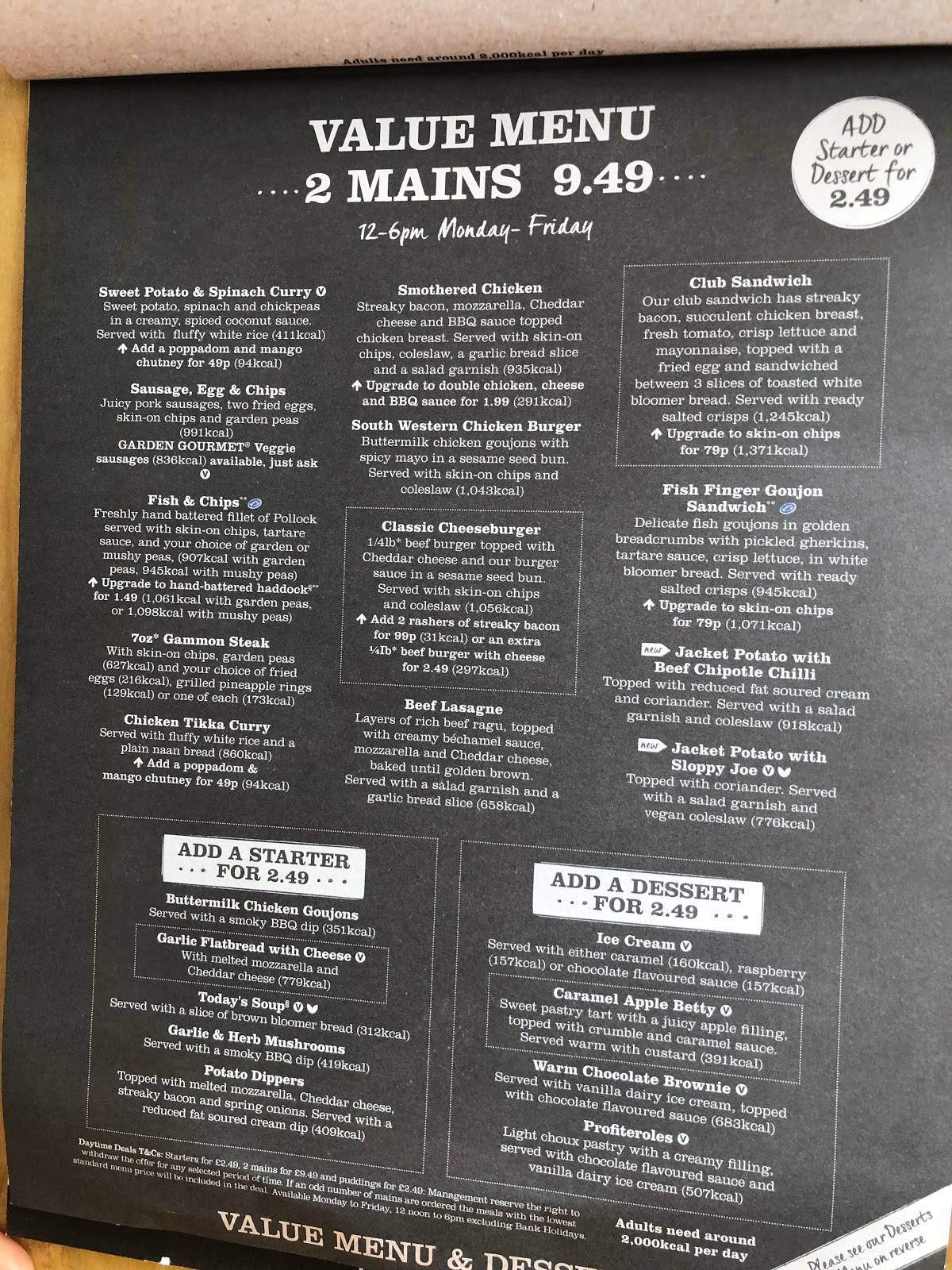Menu at The George & Dragon, A Heartwood Inn pub & bar, Marlow