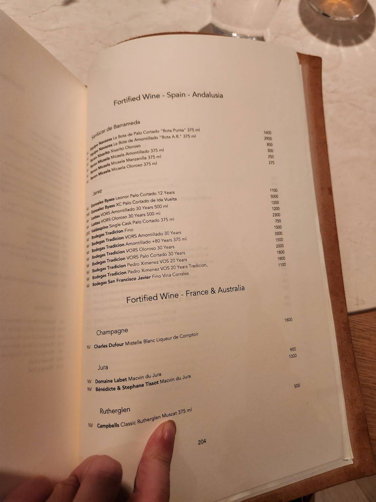 Menu at Geranium restaurant, Copenhagen