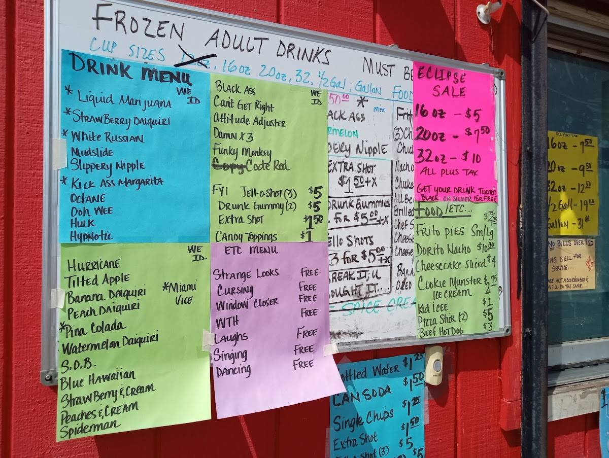 Menu at Get It N Go Frozen drinks and food pub & bar, Texarkana