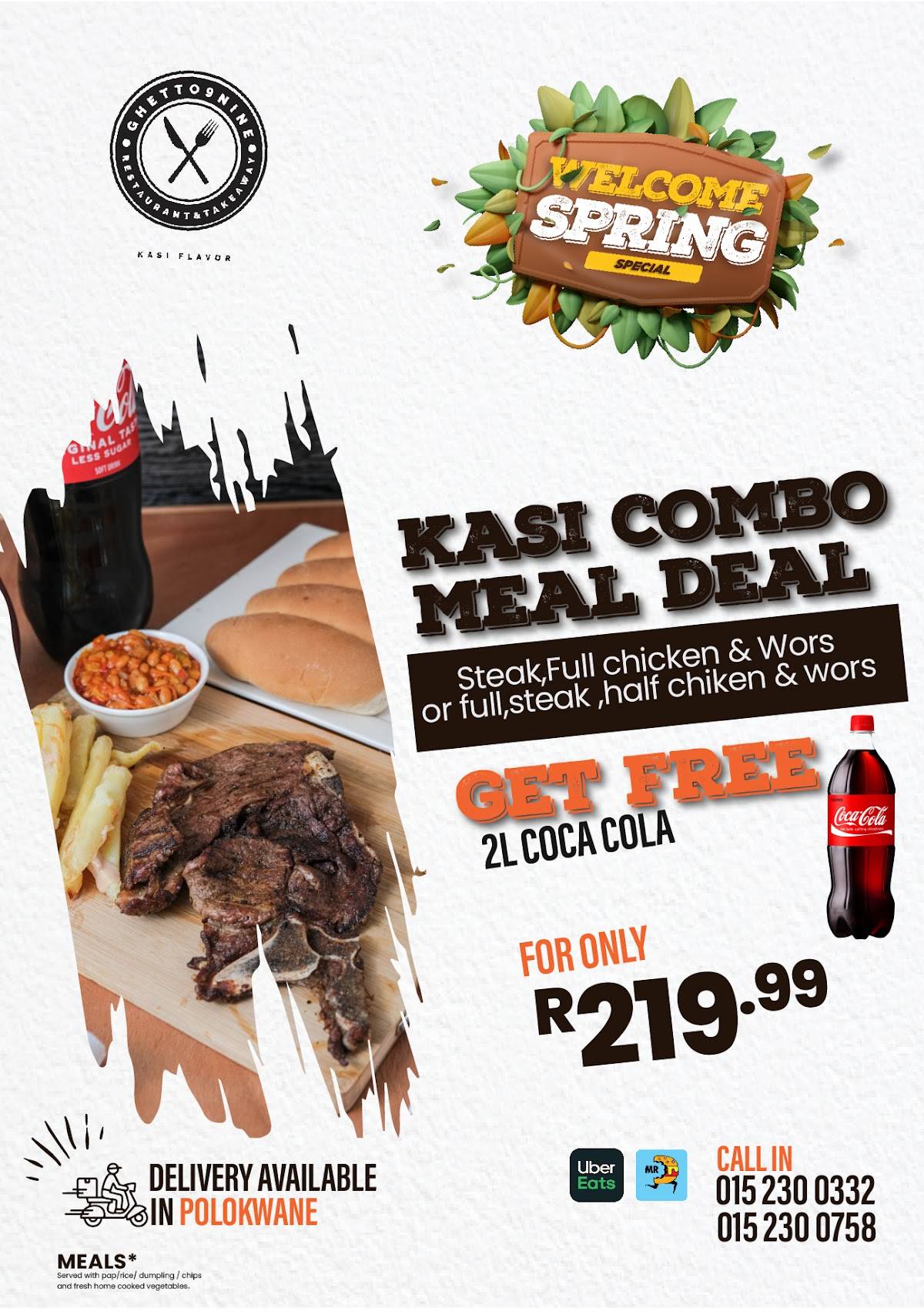 Menu at Ghetto 9Nine restaurant, Polokwane