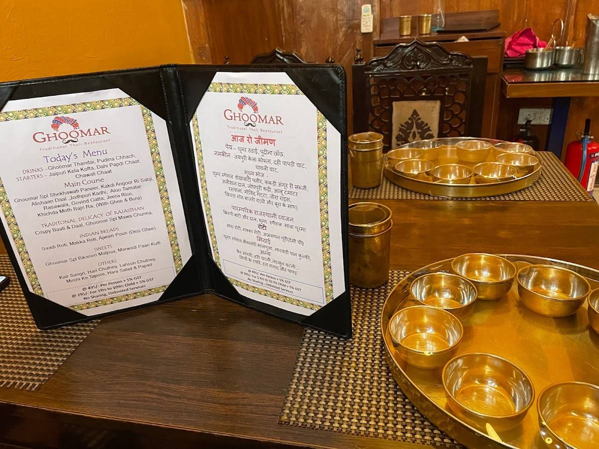 Menu at Ghoomar Traditional Thali Restaurants - Connaught Place, New ...