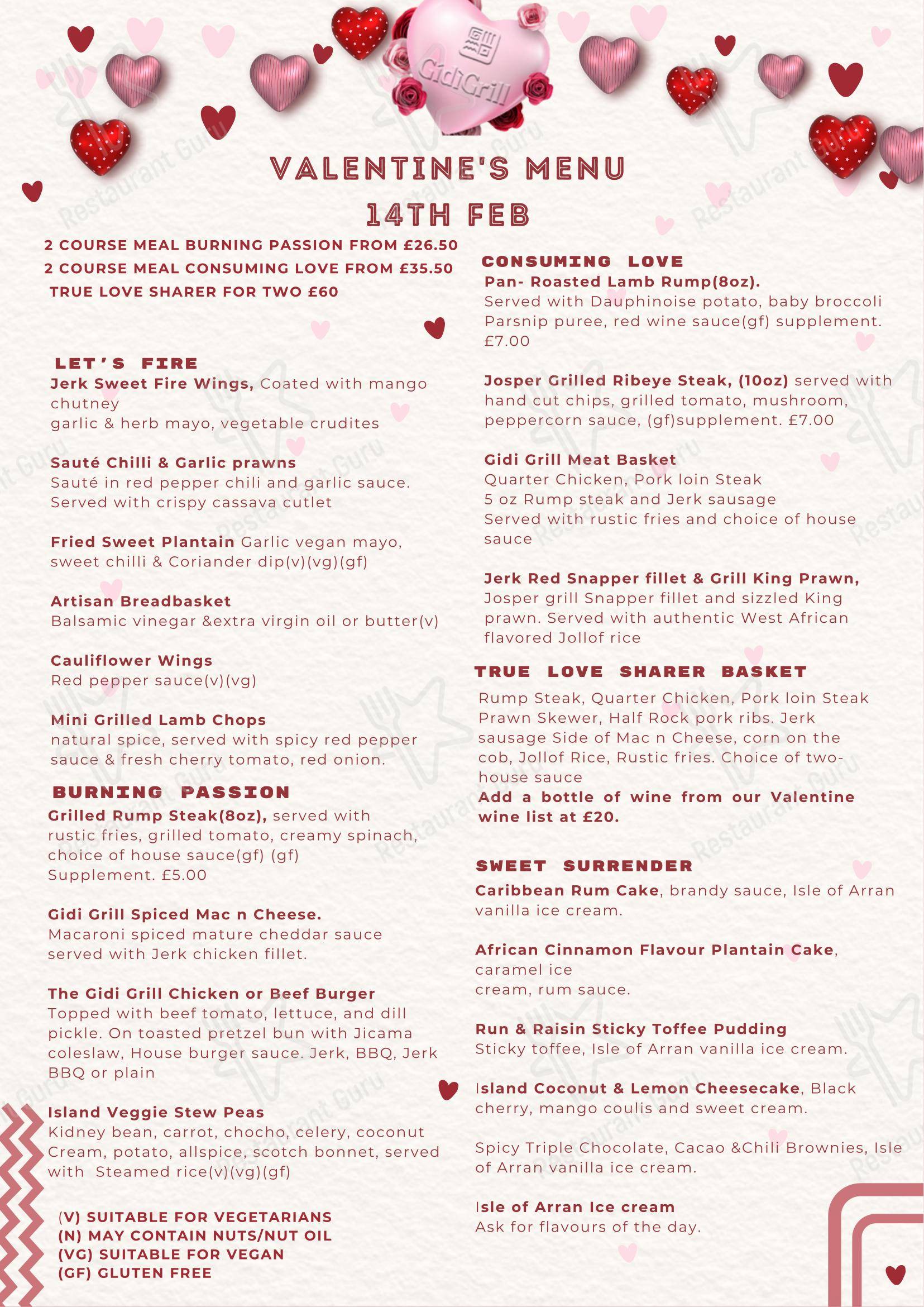 Menu at Gidi Grill, Aberdeen restaurant, Aberdeen