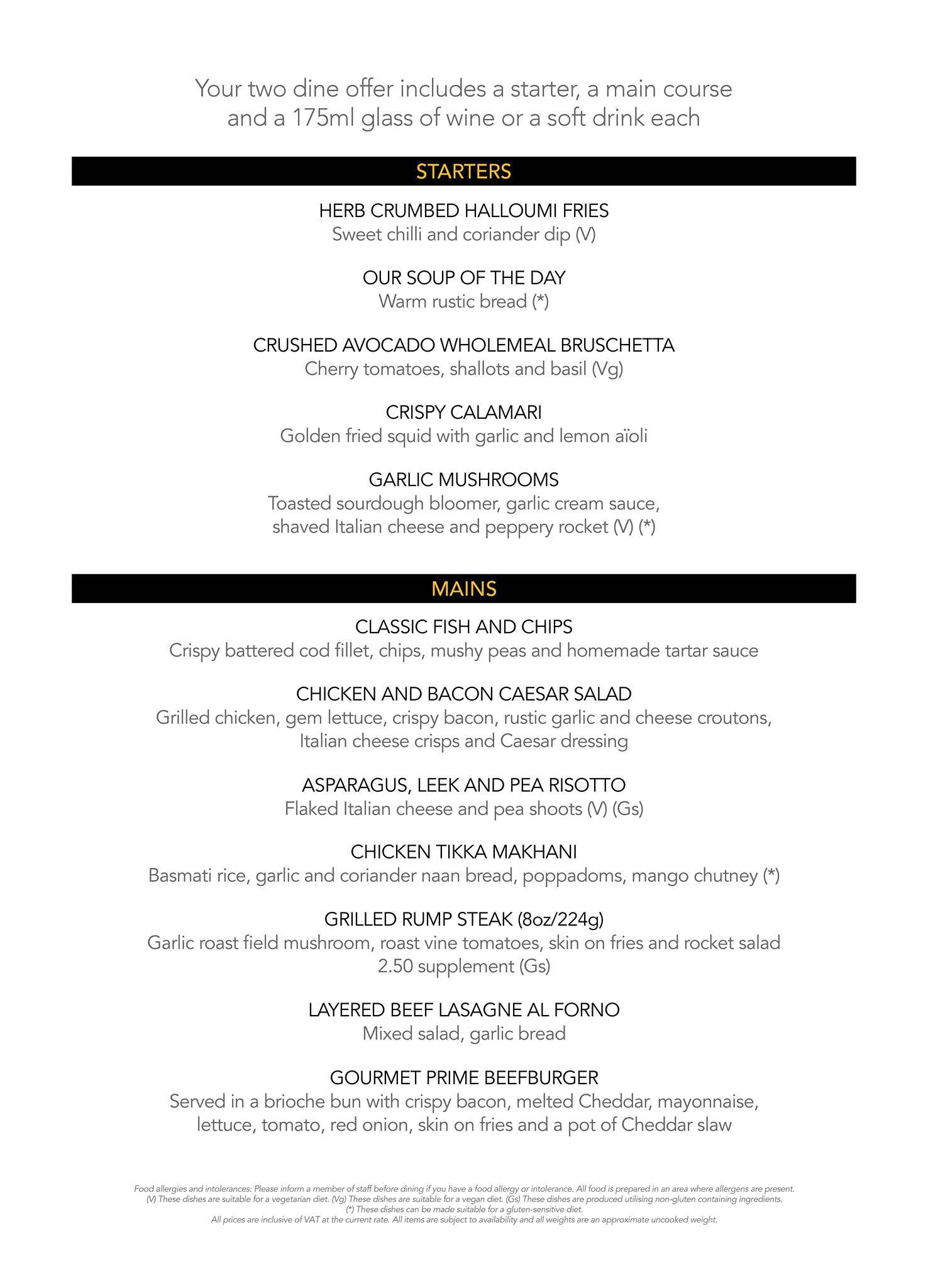Menu at Gloucester Robinswood Hotel restaurant, Gloucester