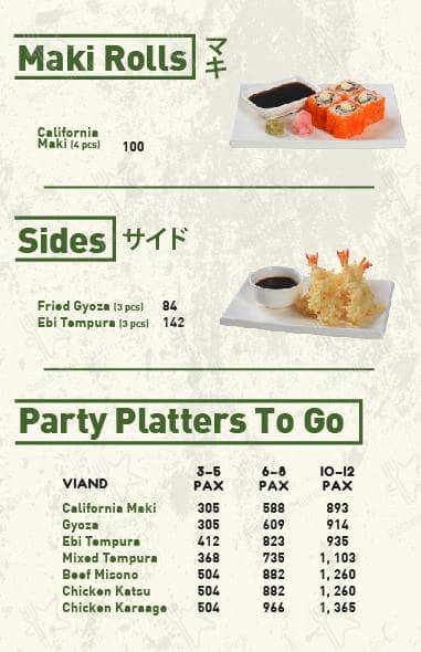 Menu at Go Bento restaurant, Makati