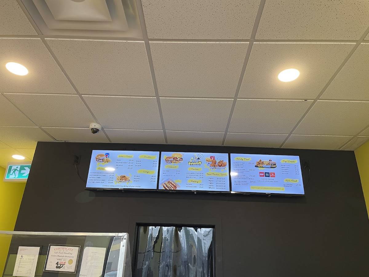 Menu at Golden Broasted Chicken (Halal) restaurant, Saskatoon