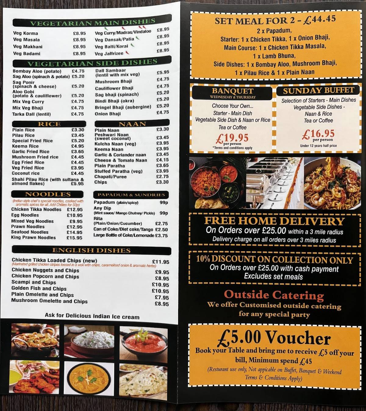 Menu at Golden Curry restaurant, Clacton-on-Sea