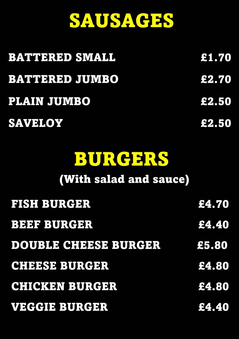 Menu at Golden Fish Inn restaurant, Warminster, 4 George St