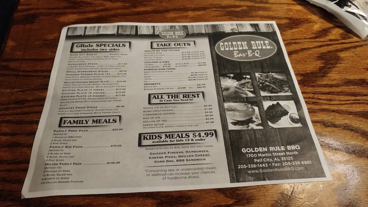 Extraordinary Golden Rule Pell City Menu Gallery
