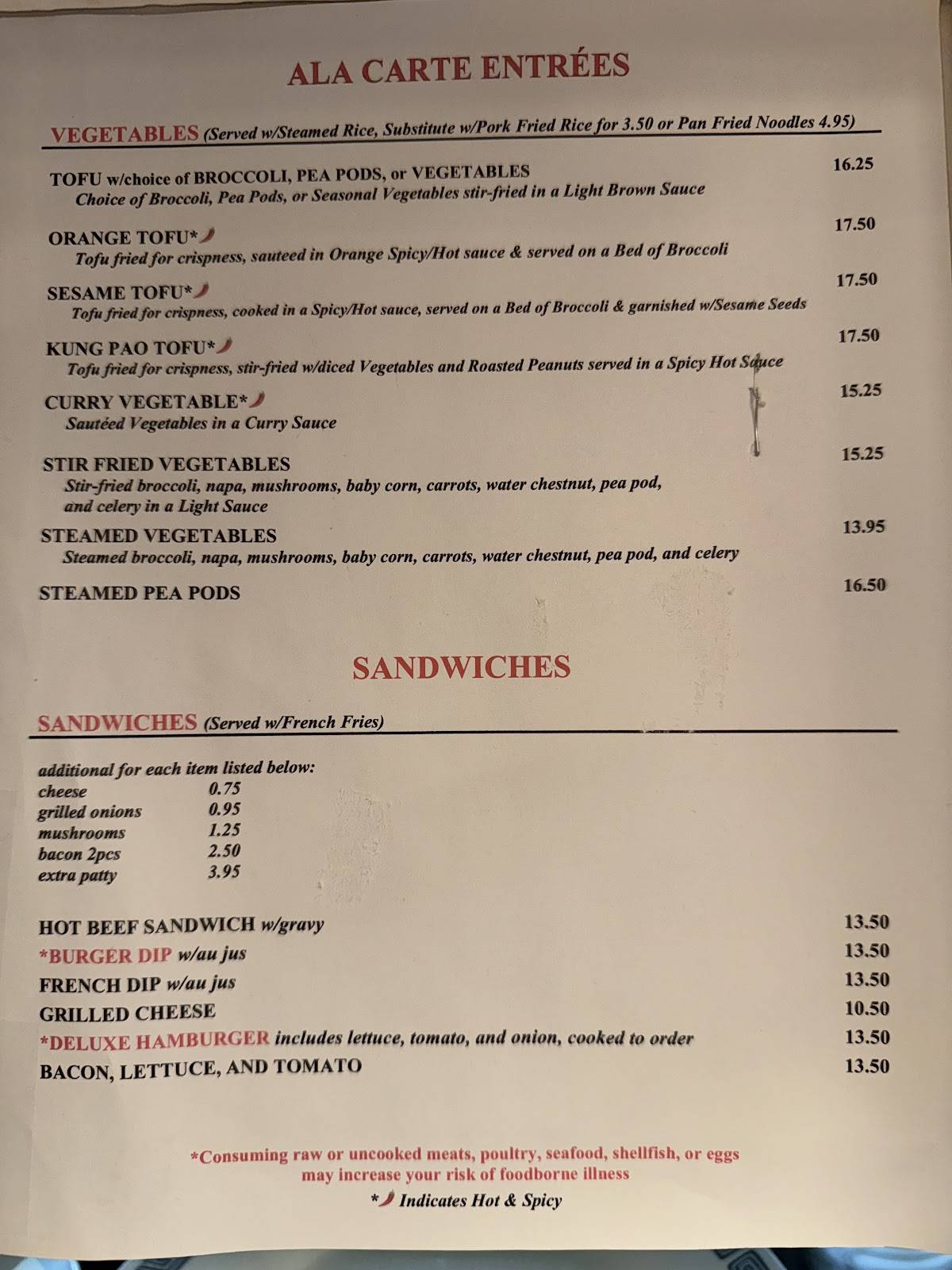 Menu at Golden Star Chinese & American Restaurant, Bremerton