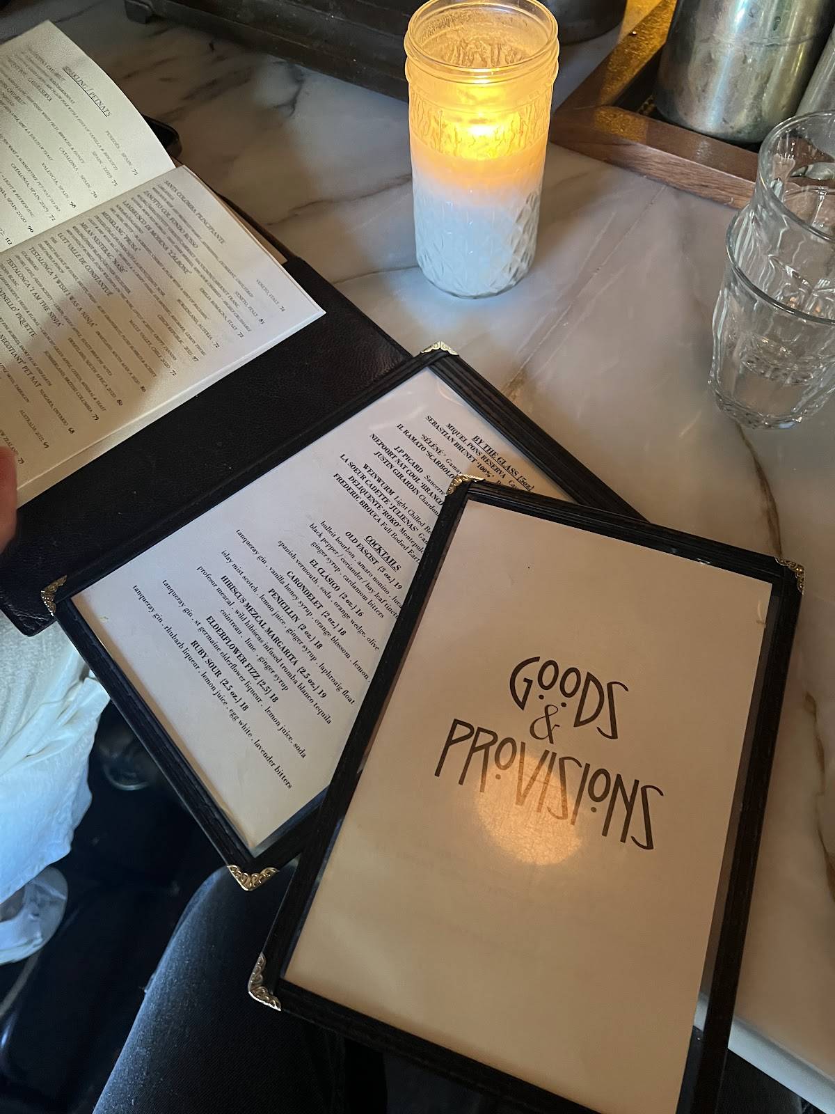 Menu at Goods and Provisions pub & bar, Toronto