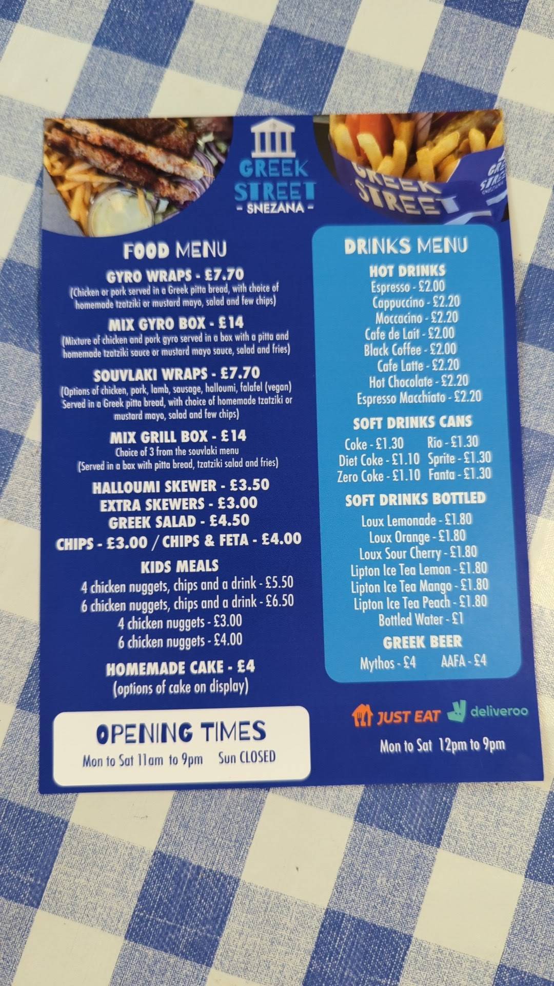 Menu at Greek Street restaurant, Basingstoke, Unit 8