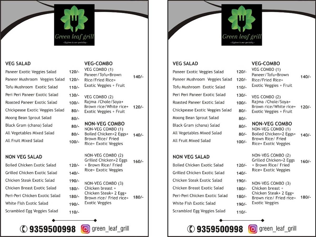 Menu at Green Leaf Grill Restaurant, Nagpur