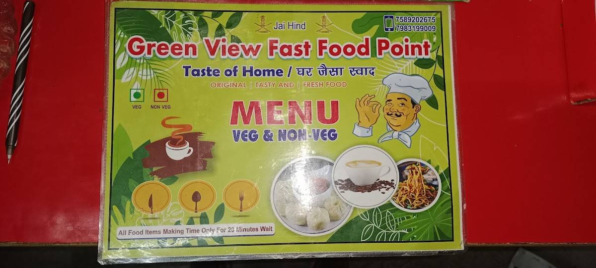 Menu at Green view fast food point, Dehradun