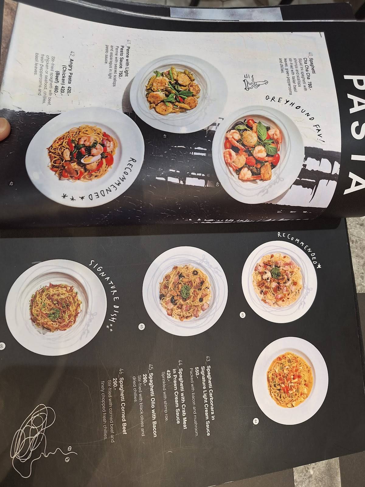 Menu at Greyhound Café The Podium restaurant, Mandaluyong