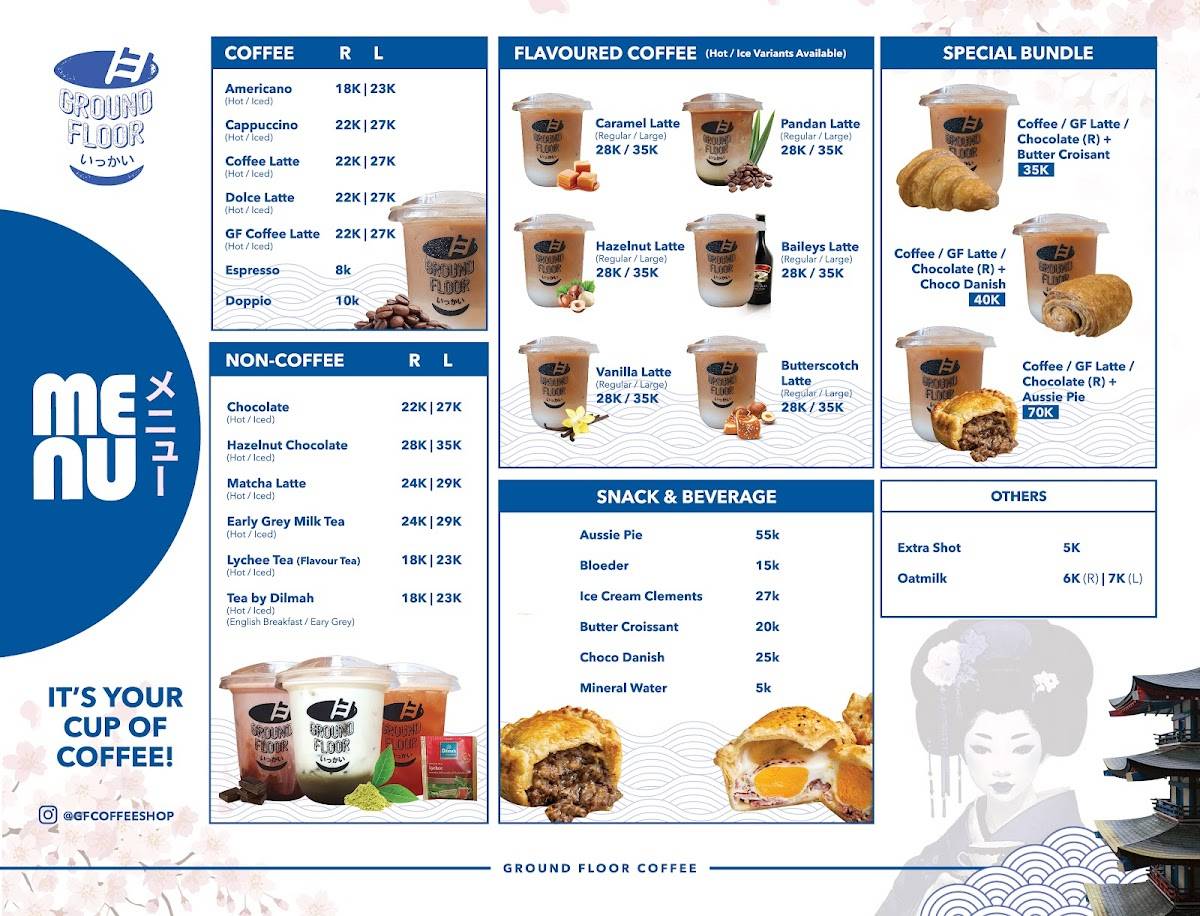 Menu at Ground Floor Coffee Shop, West Jakarta