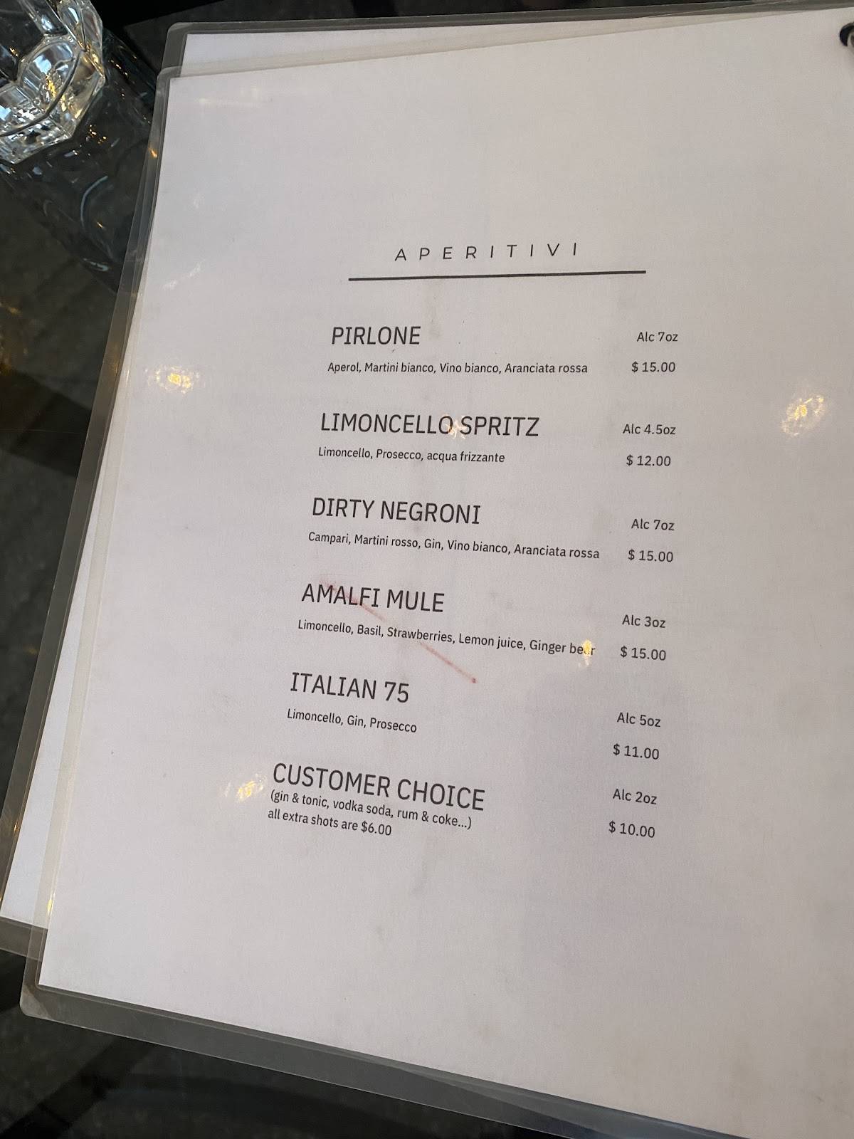 Menu at Gusto Ferrari pizzeria, Penticton