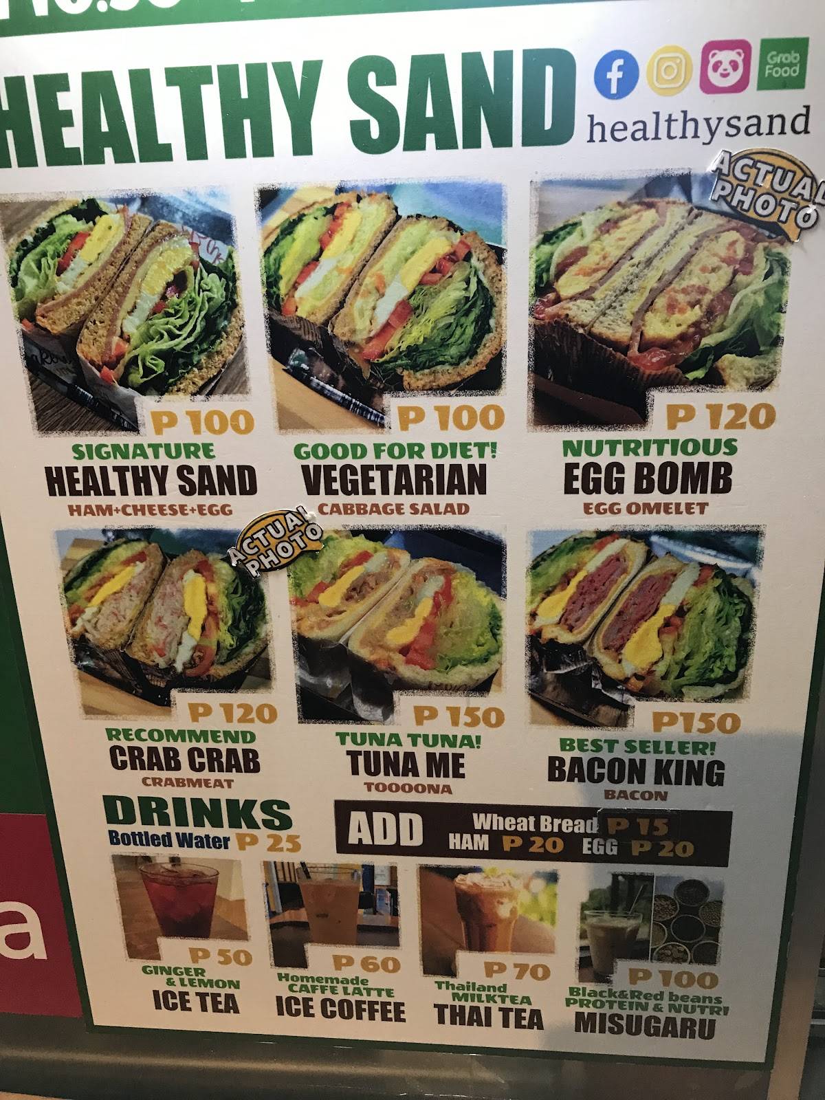 Menu at HEALTHY SAND Makati PBCom Tower, Makati