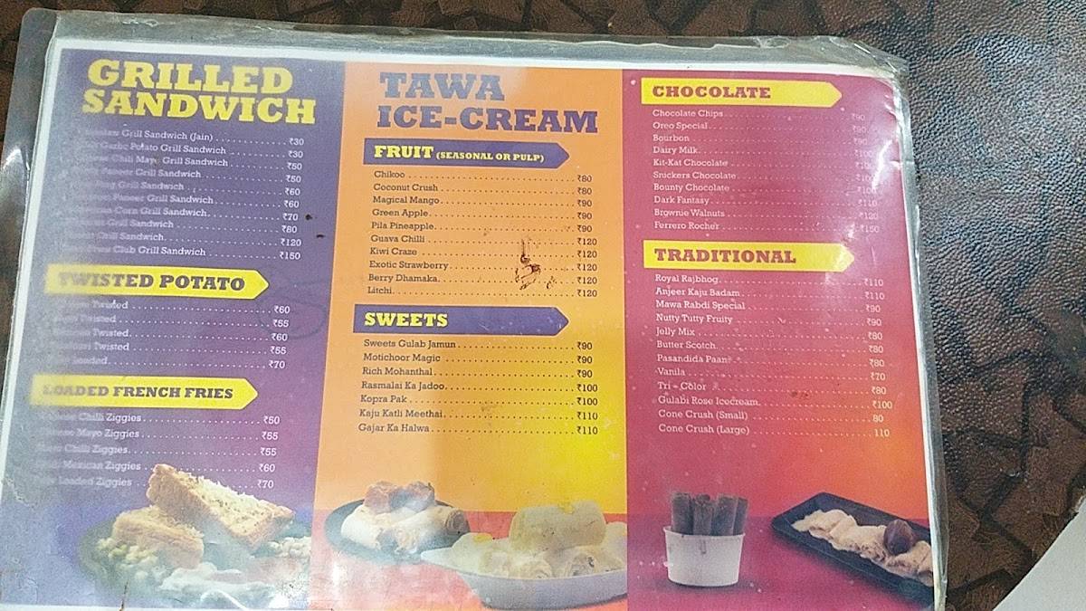 Menu at HONEYCUBE TAWA ICE CREAM & Pizza CAFE, Unjha
