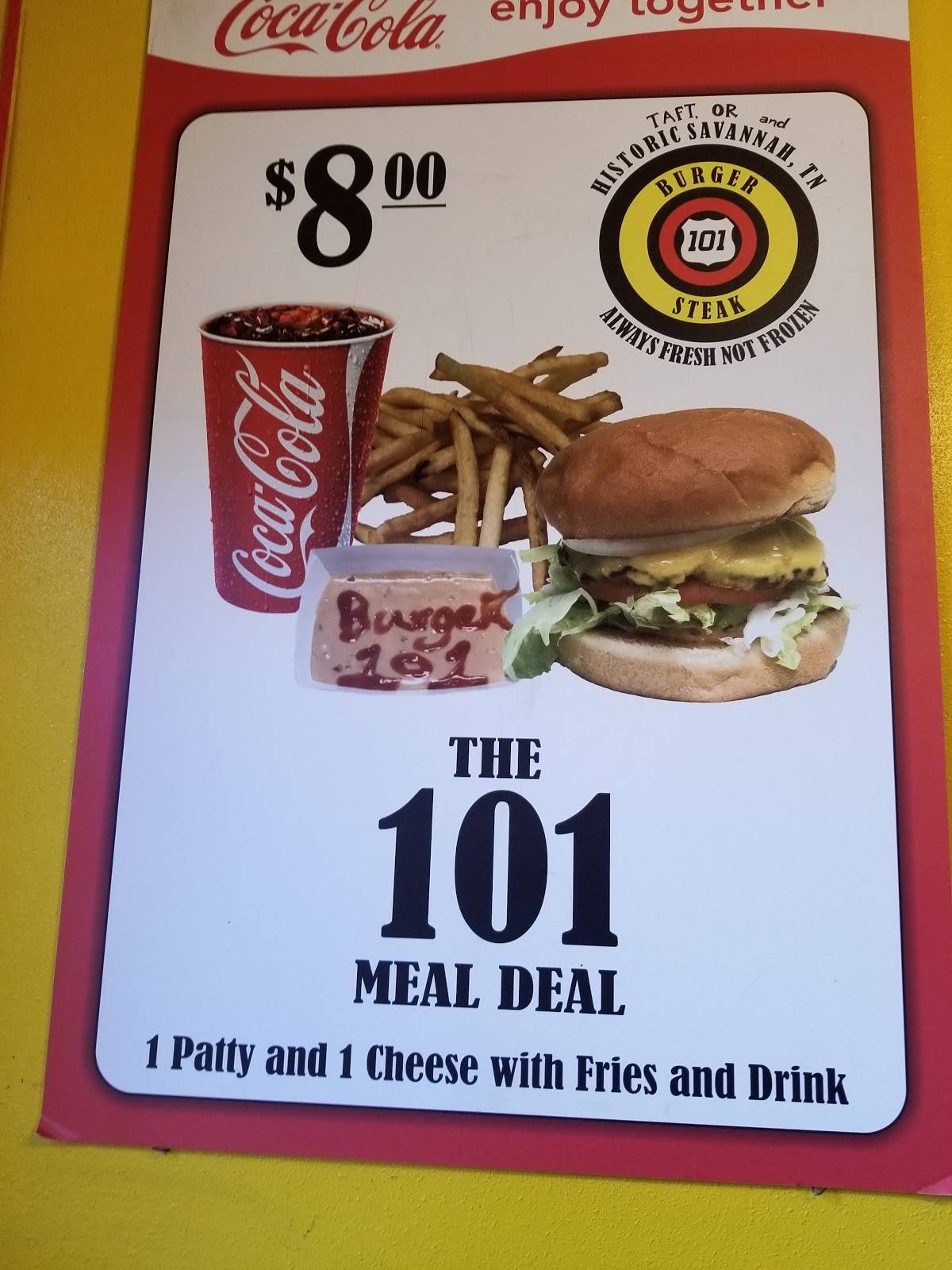 Menu at HWY 101 Burger restaurant, Lincoln City, US-101