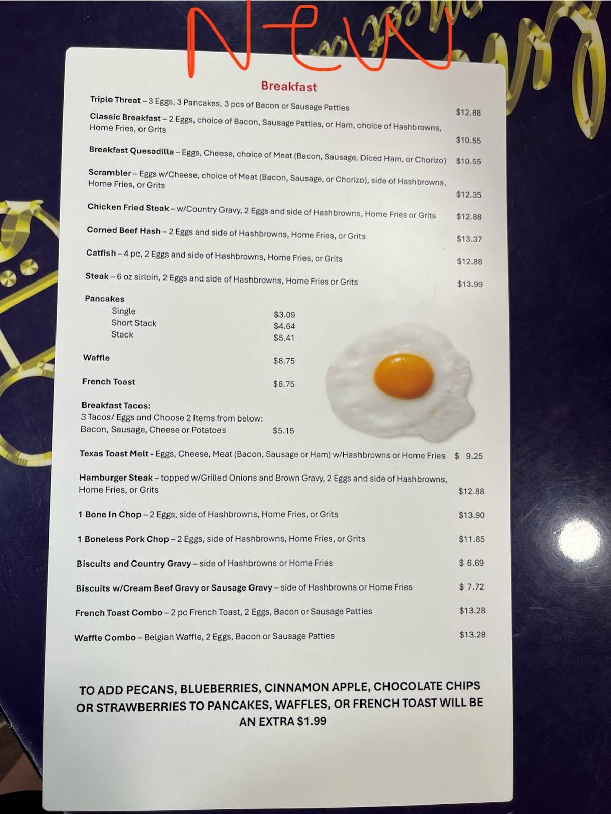 Menu at Hallmark Restaurant, Killeen
