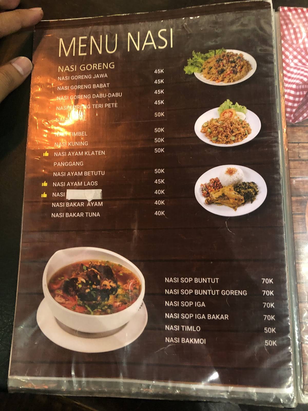 Menu at Hallo Surabaya Kertajaya restaurant, Surabaya