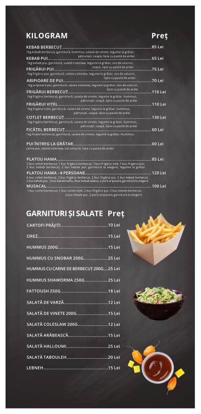 Menu at Hama Grill, Bucharest