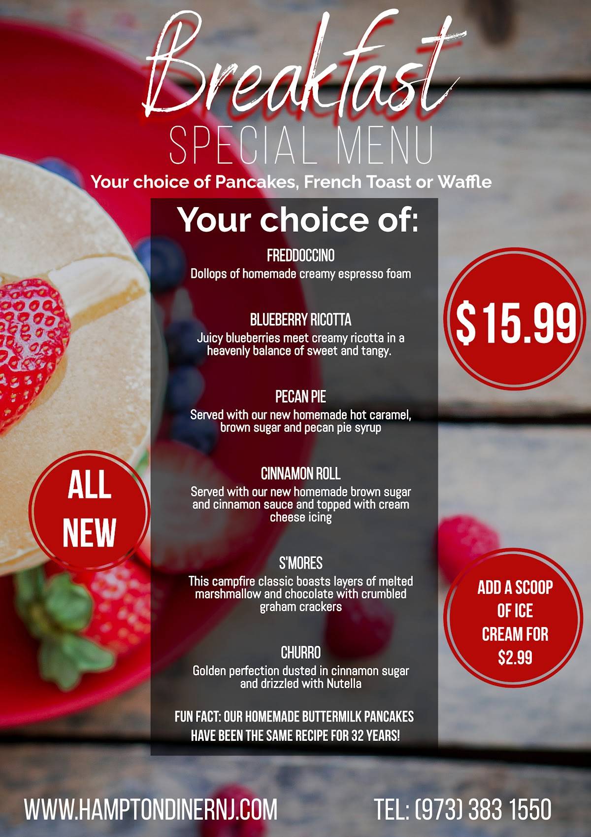 Menu at Hampton Diner restaurant, Newton, 36 Hampton House Rd