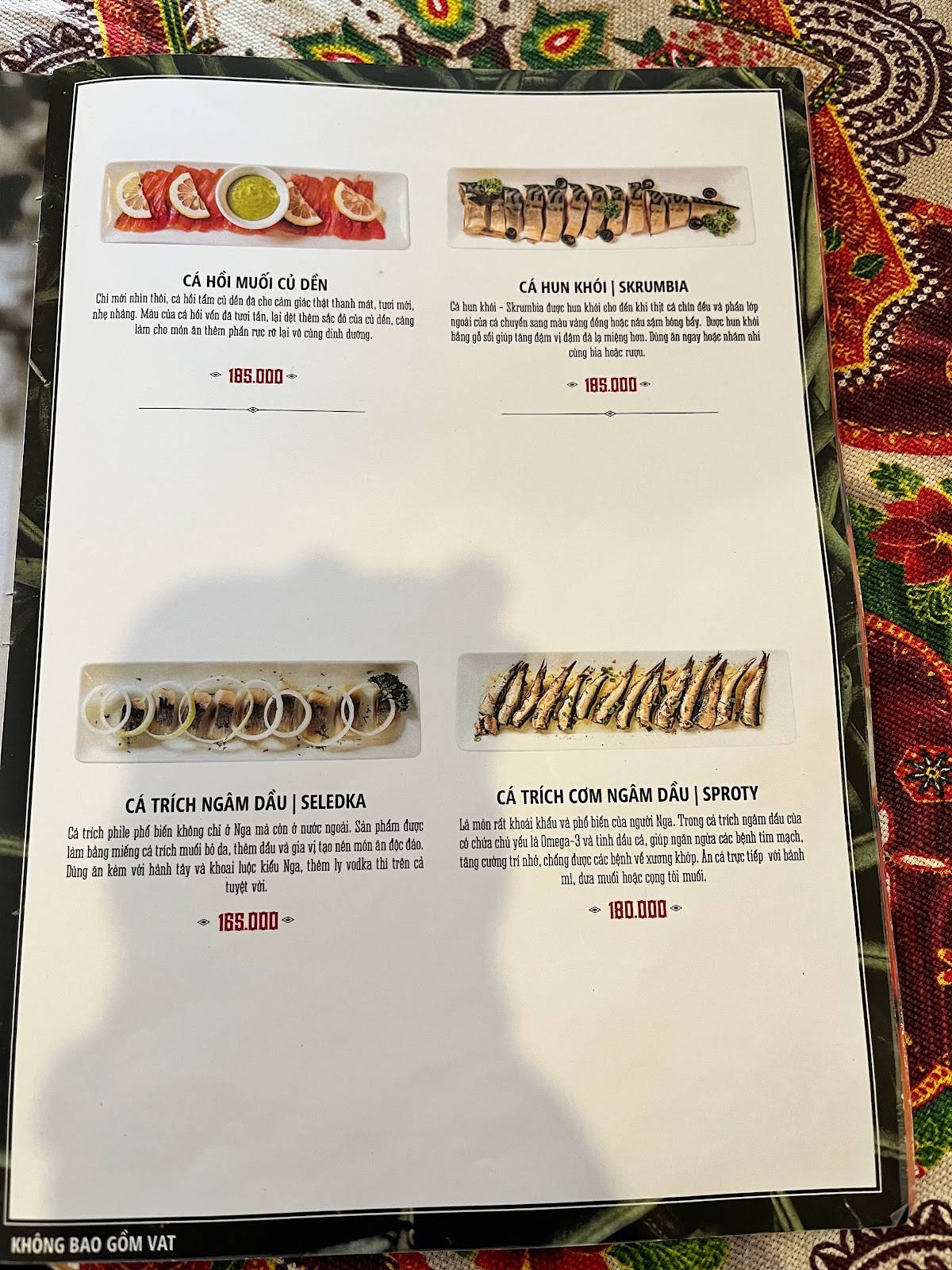 Menu at CCCP Café & Restaurant, Hanoi