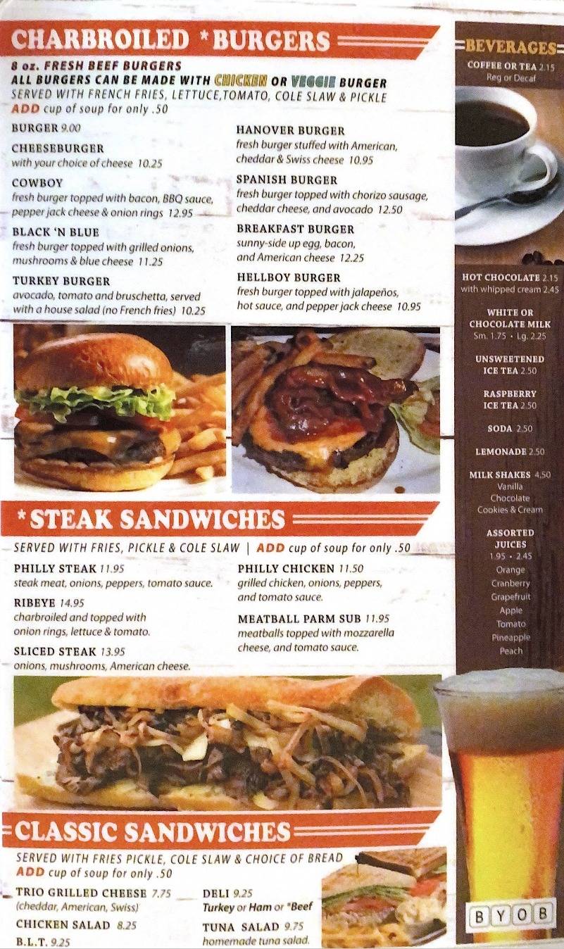 Menu at Hanover Eatery restaurant, Bethlehem