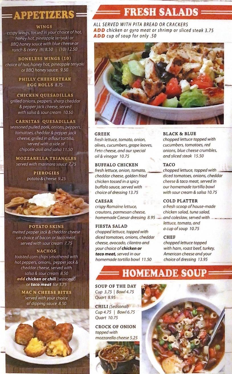 Menu at Hanover Eatery restaurant, Bethlehem