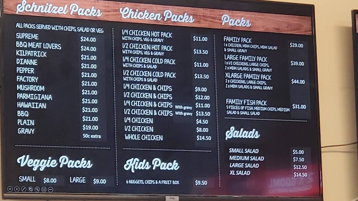Menu at Happy Birds fast food, Solomontown