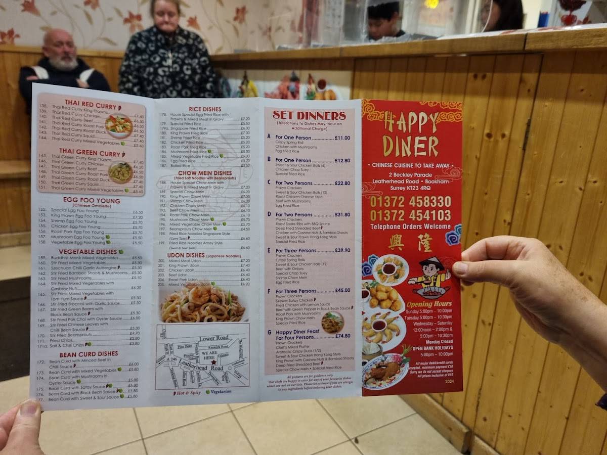 Menu at Happy Diner fast food, Leatherhead