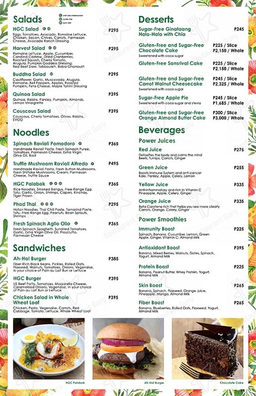 Menu at Happy Garden Cafe by Bizu, Makati