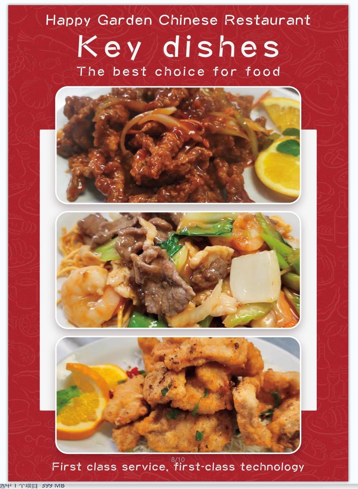Menu at Happy Garden Chinese Restaurant, Forster