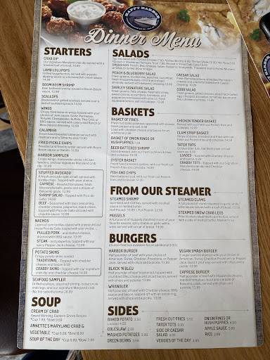 Menu at Happy Harbor Restaurant, Deale