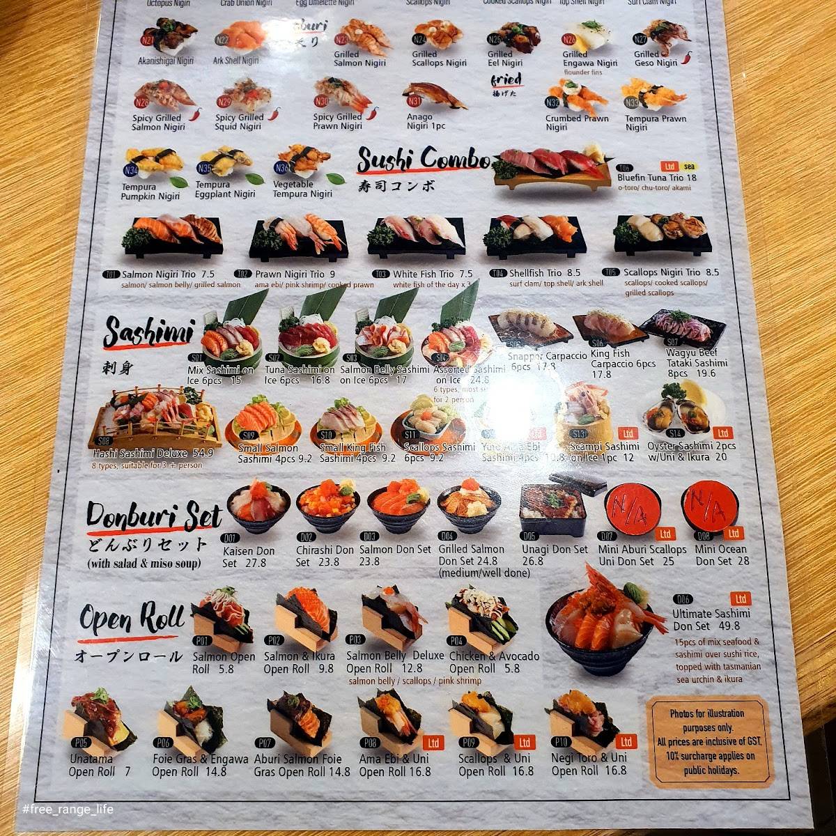 Menu at Hashi Sushi Rhodes restaurant, Rhodes