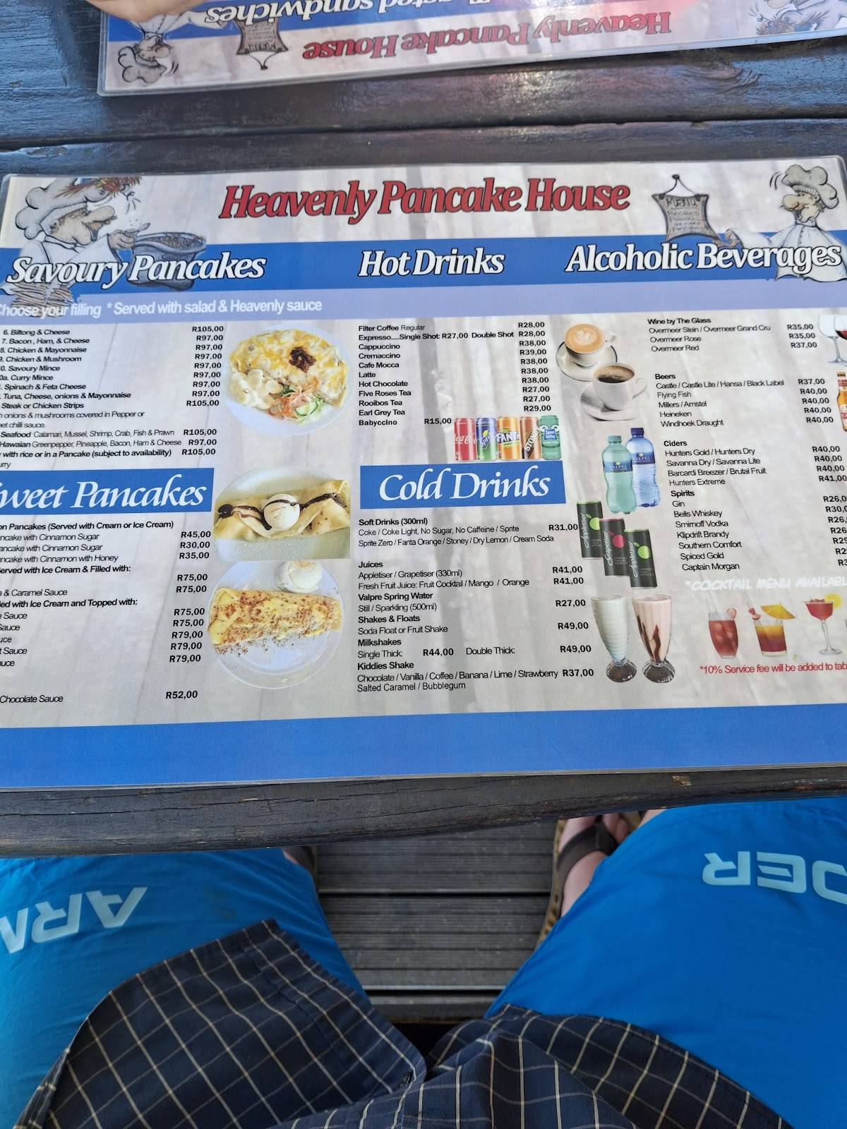Menu at Heavenly Pancake House restaurant, East London