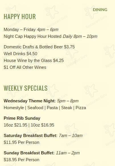 Menu at Heritage Ranch & Golf Country Club, Fairview