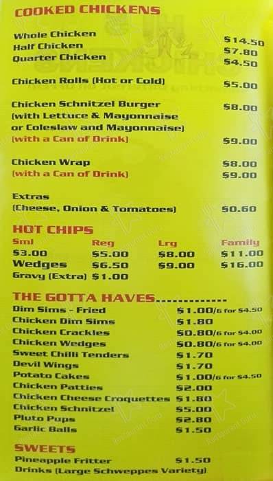 Menu at Hi5 Chicken restaurant, Cranbourne West