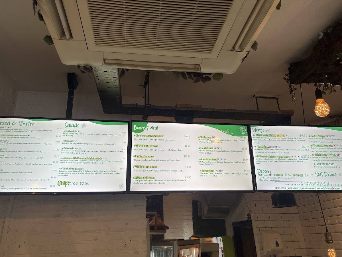 Menu at Hibox restaurant, London
