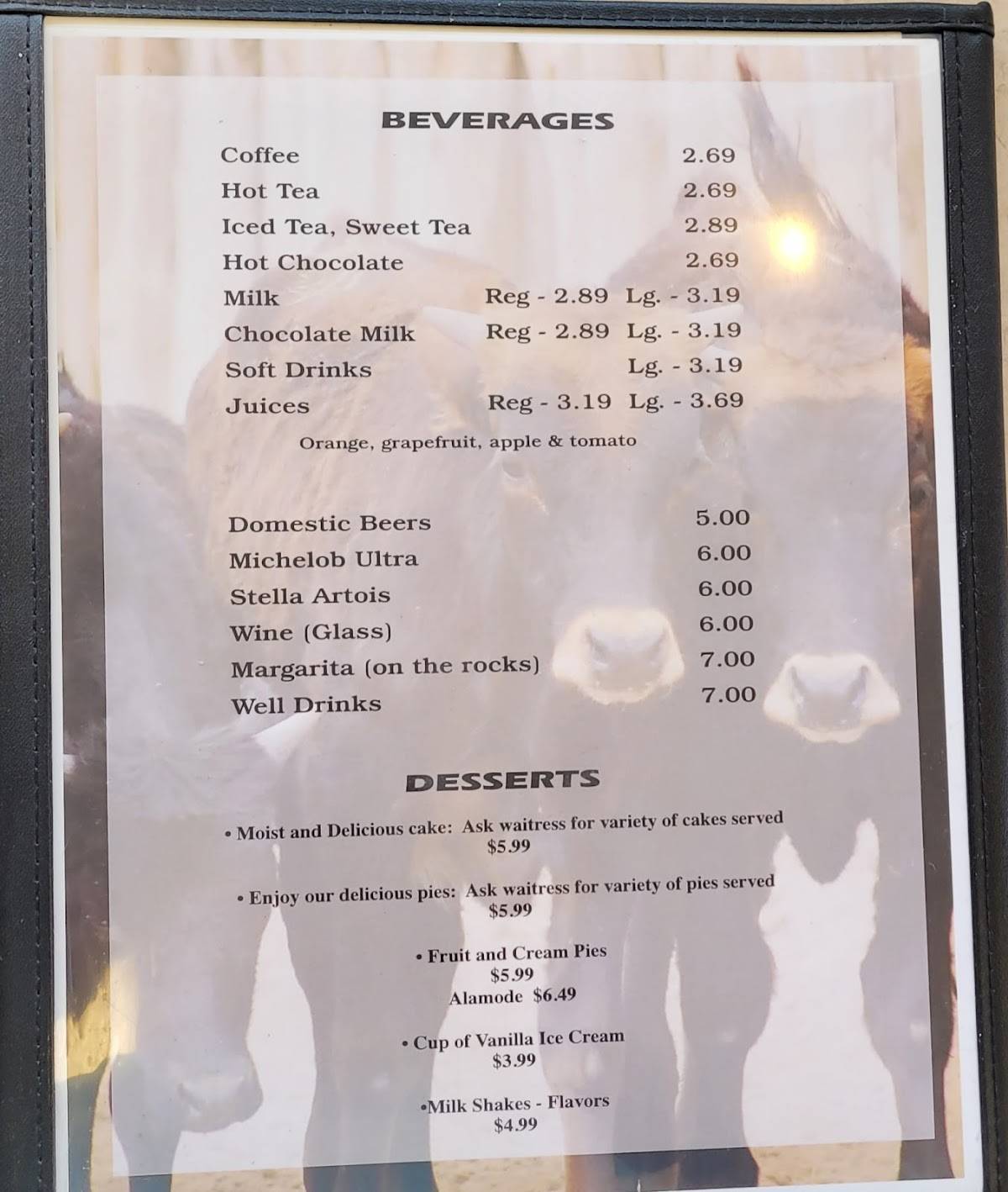 Menu at Hickory House BBQ, Lamar
