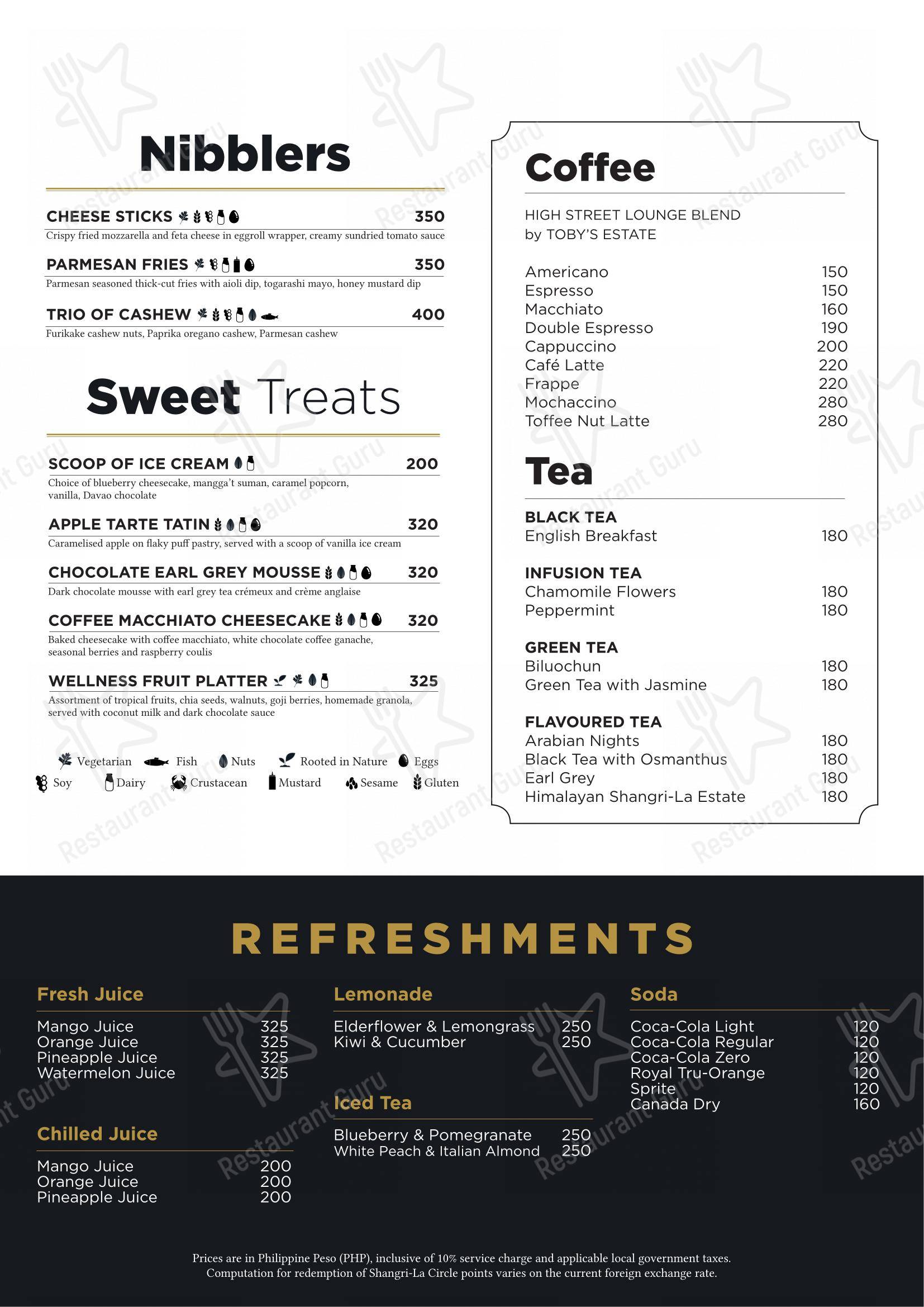 Menu at High Street Cafe, Taguig, 30th Street Corner 5th Avenue