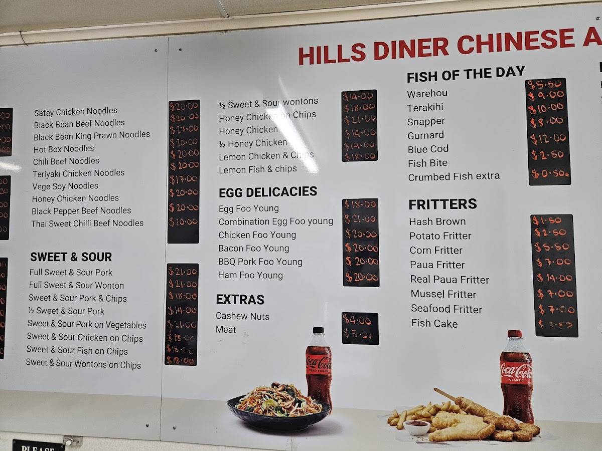Menu at Hills Diner Chinese Restaurant & Takeaways, Pahiatua