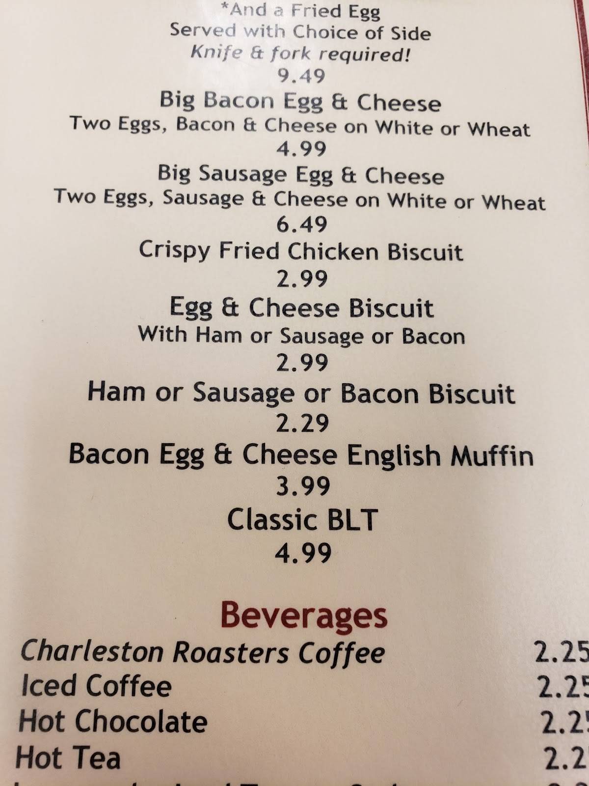 Menu at Southern Coney And Breakfast restaurant, Hilton Head Island
