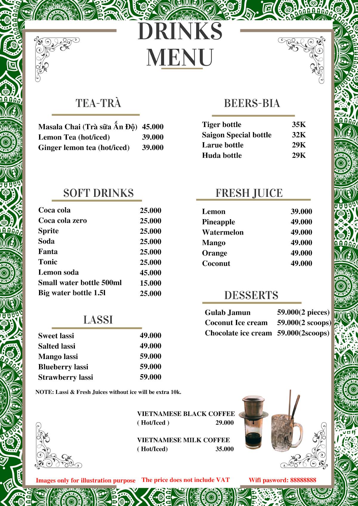Menu at Himalaya Indian Restaurant ( Pure Vegetarian and Vegan), Da Nang